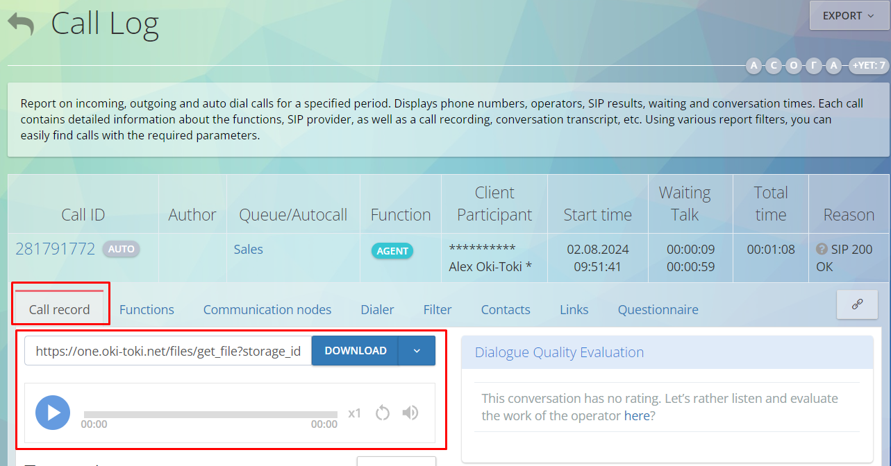 What a Call Report Can Reveal - Oki-Toki