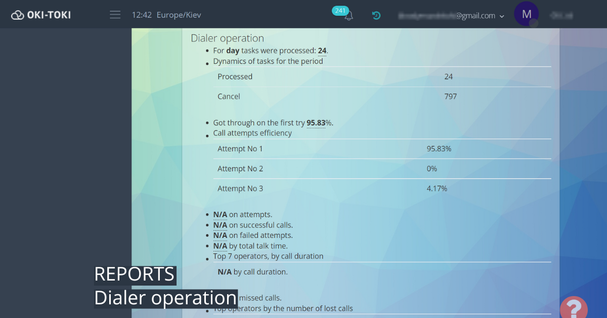 Call Report: Task List - Oki-Toki